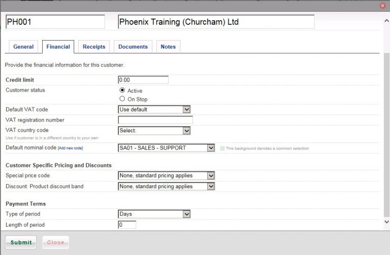 Customer Maintenance - Add New, Edit And View - Prelude Software Help