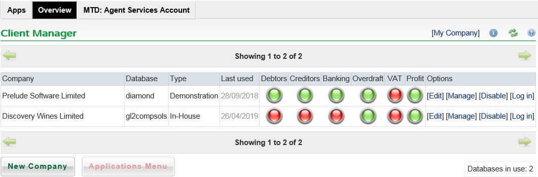 Client Manager - Prelude Software Help