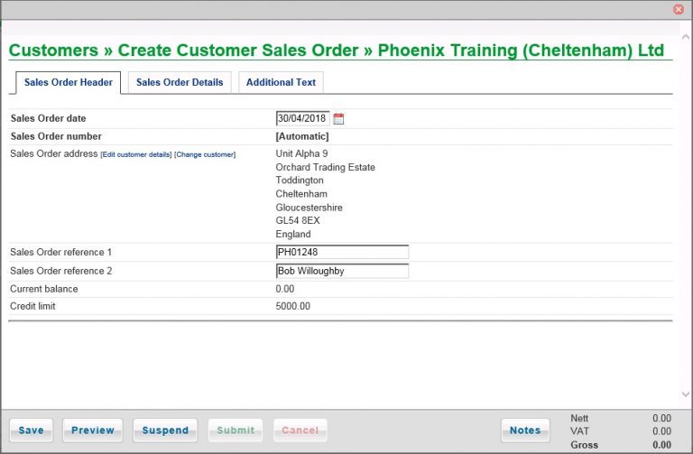 Produce Sales Order - Prelude Software Help