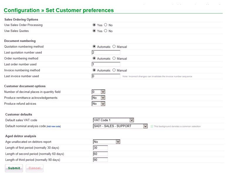 Set Customer Preferences – Prelude Software