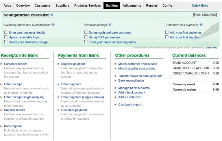 Banking Menu Overview - Prelude Software Help