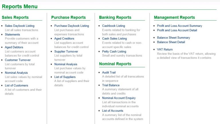 Reports Menu - Overview - Prelude Software Help