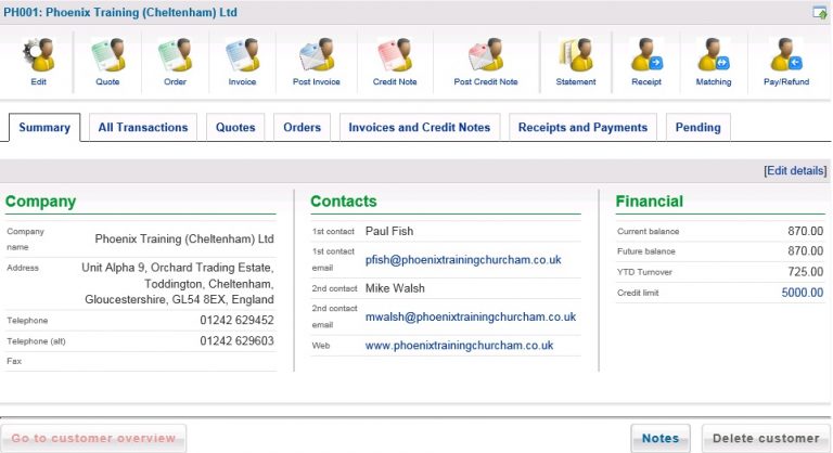 Customer Menu - Overview - Prelude Software Help