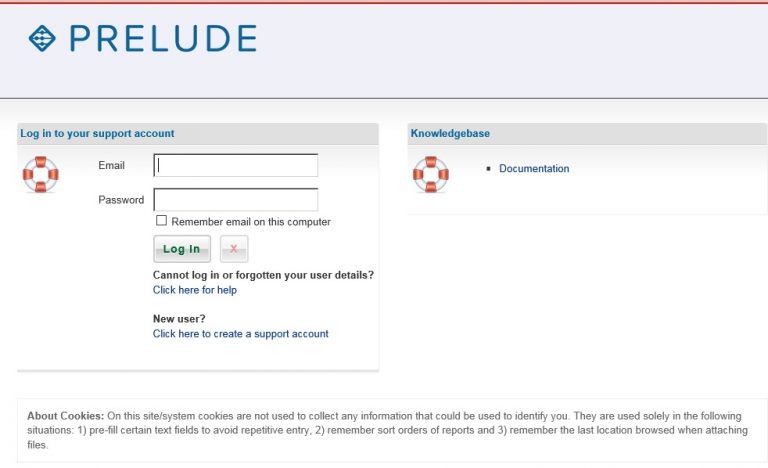 Help Menu - Prelude Software Help