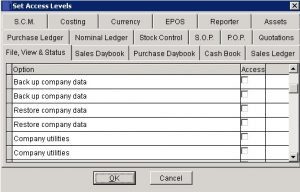 View Menu - User Security - Prelude Software Help