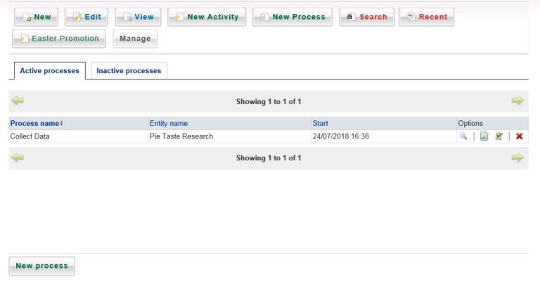 Processes - New - Prelude Software Help