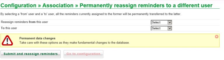 Config – Permanently Reassign Reminders – Prelude Software Help