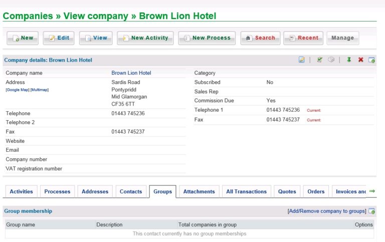 Companies - View - Prelude Software Help