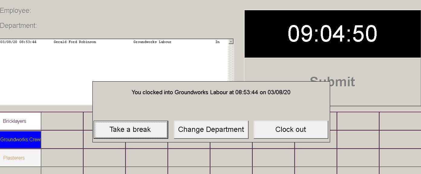 DClocker - Employee Menu - Prelude Software Help