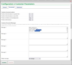 Set Customer Parameters - Prelude Software Help